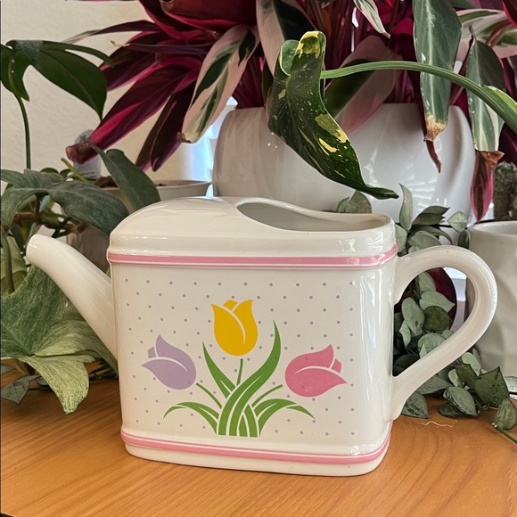 Teleflora | Accents | Teleflora Vintage Ceramic Watering Can Floral ...